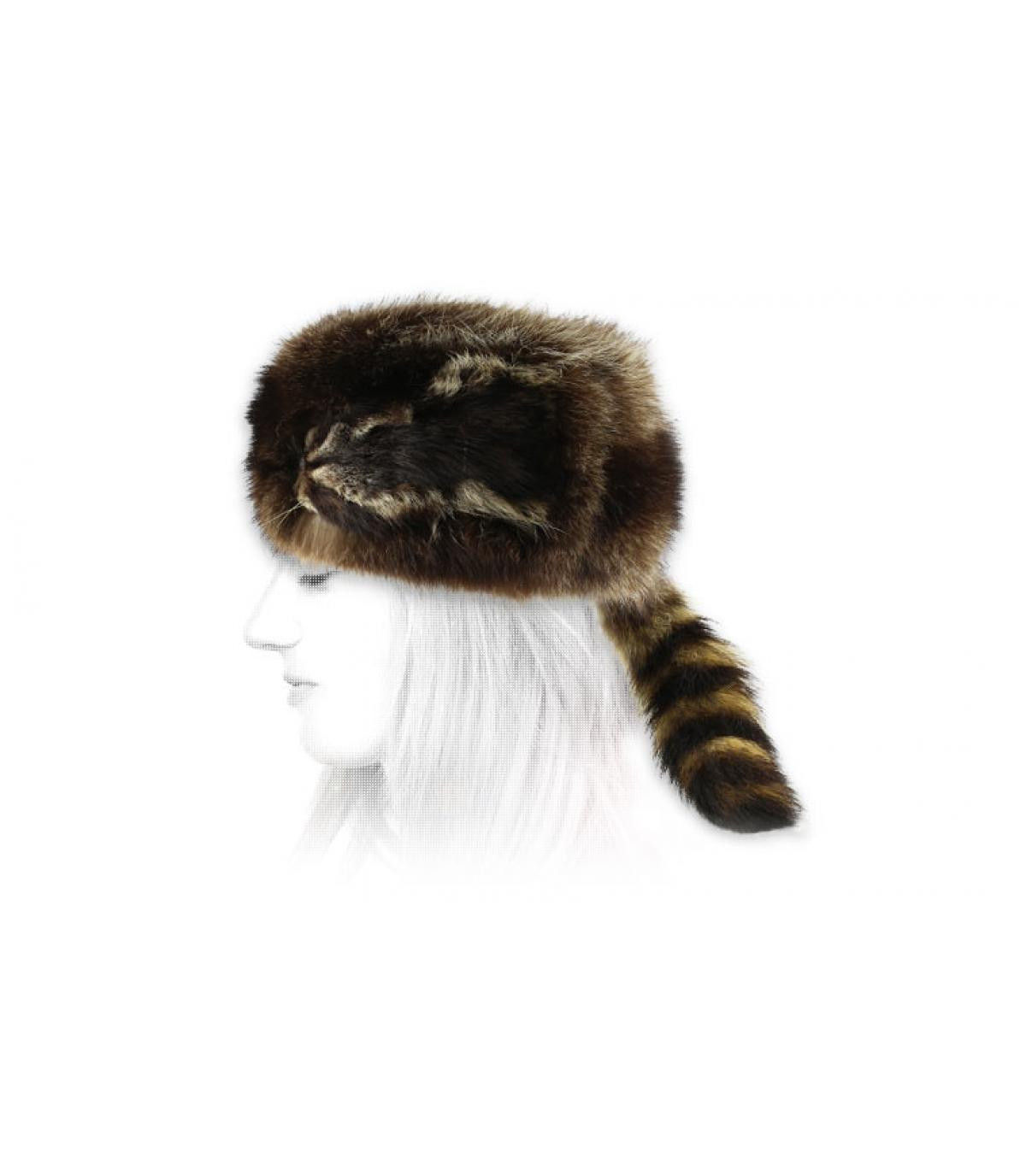 Toque fourrure - Davy raccoon trapper hat : Headict