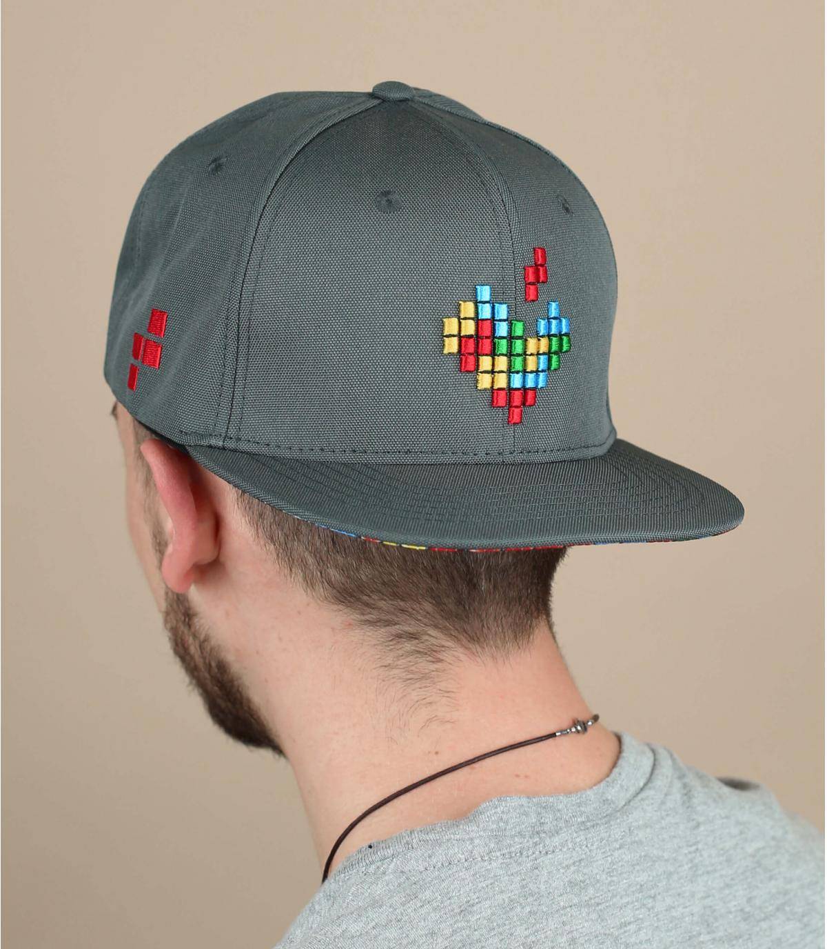 gorra snapback gris pixel - Pixel Snapback Nebelkind : Headict